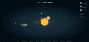 3D CSS Solar System | Surf the Dream